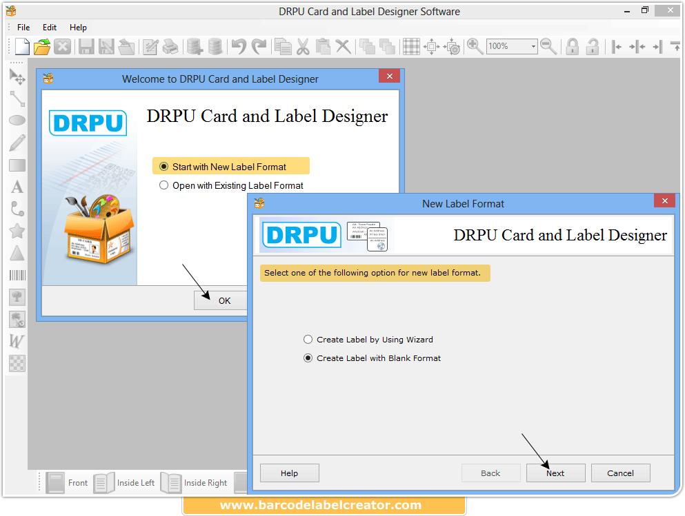 Card designing software screenshots label tag sticker maker program