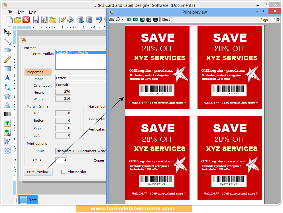 Card designing software screenshots label tag sticker maker program